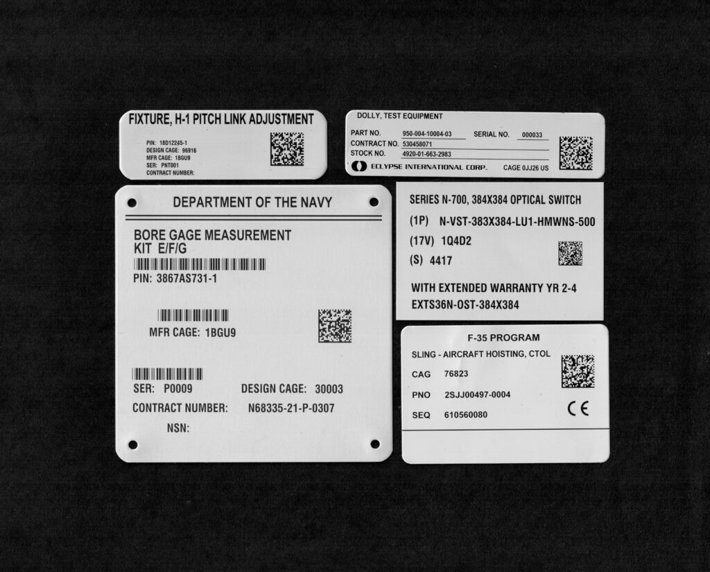 Photo Anodized Aluminum UID Labels & Plates | Compliance Label Service